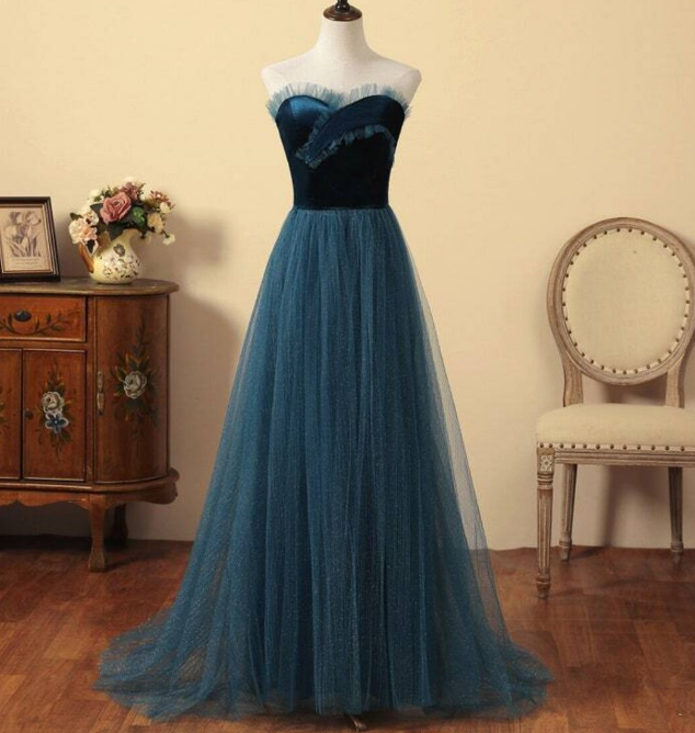 ブルー 編み上げ チュールスカート ベアトップ 演奏会/音楽会 パーティードレス 憧れのドレス アンティークなドレス | iichi ハンドメイド・クラフト作品・手仕事品の通販