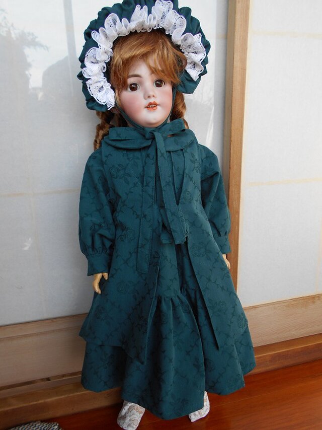 ドール背丈65～68cm用 ドレス3点セット（グリーン） | iichi ハンドメイド・クラフト作品・手仕事品の通販