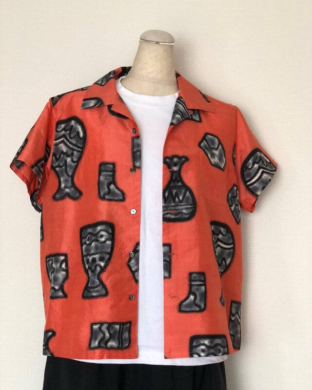 銘仙 アロハシャツ ピンク BL57 | iichi ハンドメイド・クラフト作品・手仕事品の通販