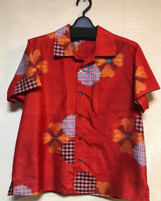 銘仙 アロハシャツ 赤 BL57 | iichi ハンドメイド・クラフト作品・手仕事品の通販