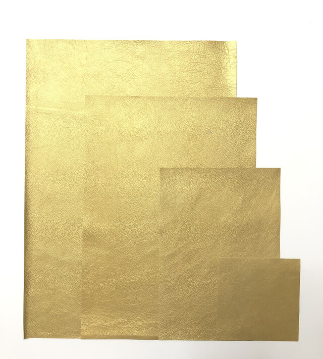 送料無料・布のように薄いカンガルーレザーFabRoo・A4サイズ【ゴールドb】 | iichi ハンドメイド・クラフト作品・手仕事品の通販