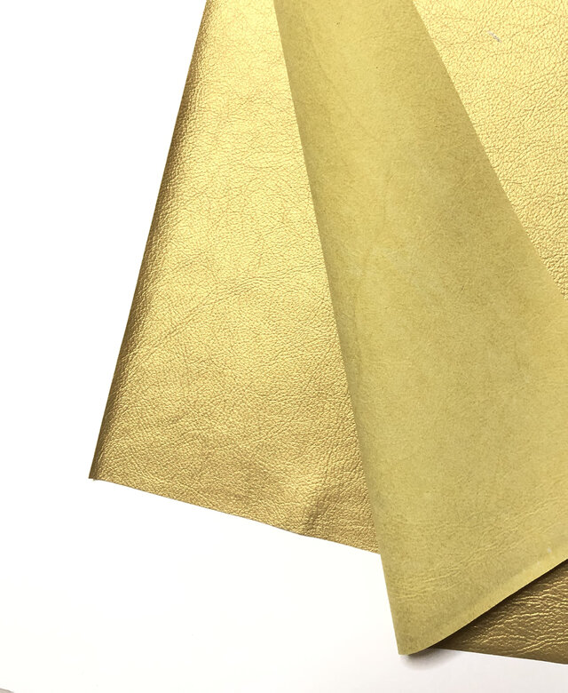 送料無料・布のように薄いカンガルーレザーFabRoo・A4サイズ【ゴールドb】 | iichi ハンドメイド・クラフト作品・手仕事品の通販