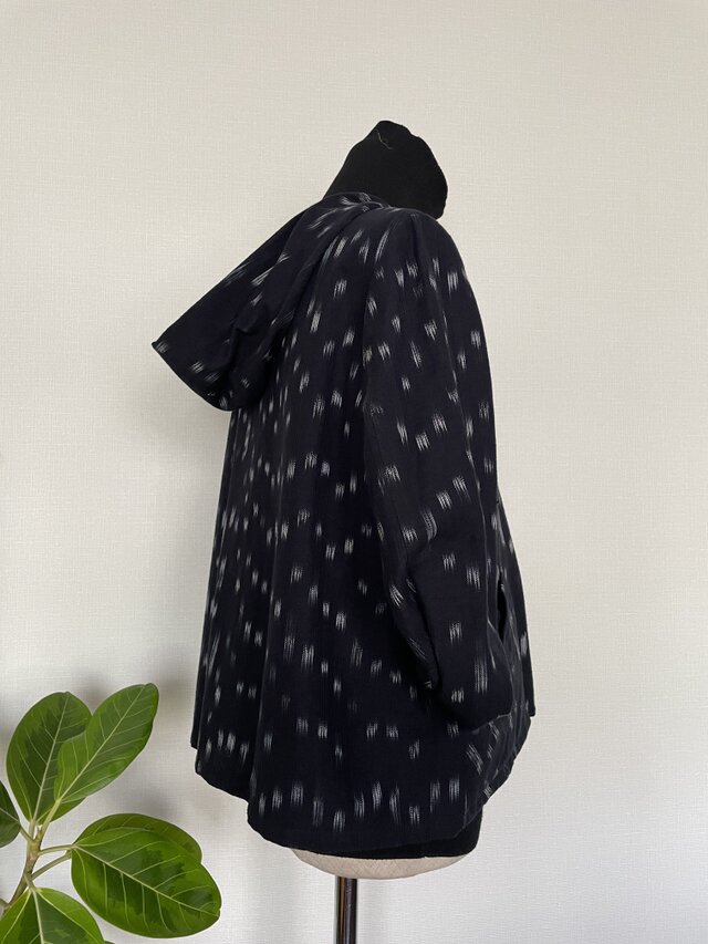 久留米絣 フード衿のジャケット JK59 | iichi ハンドメイド・クラフト作品・手仕事品の通販