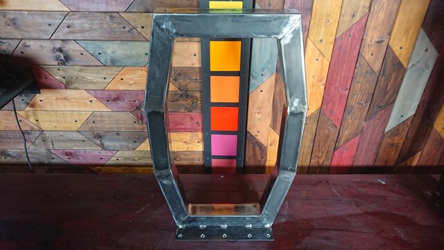 無塗装でアイアンな極太鉄脚♪ 50×300（最長400）×650mm 八角型 2脚ver. ダイニングテーブル | iichi ハンドメイド・クラフト作品・手仕事品の通販