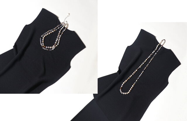 ブラウンアゲートのロングネックレス（2way) | iichi ハンドメイド・クラフト作品・手仕事品の通販