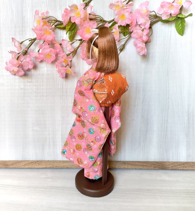 「ころころ手鞠…桃」27cmドール振袖着物 | iichi ハンドメイド・クラフト作品・手仕事品の通販
