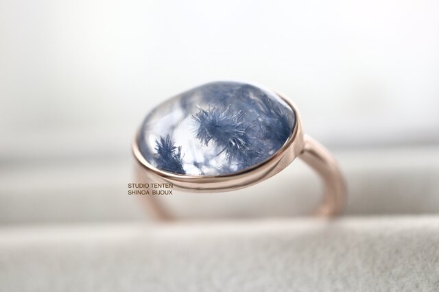K10[深海庭園dumortierite in quartz]ring | iichi ハンドメイド・クラフト作品・手仕事品の通販