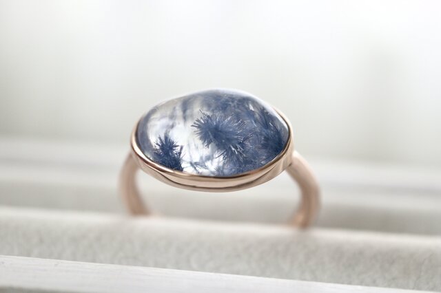 K10[深海庭園dumortierite in quartz]ring | iichi ハンドメイド・クラフト作品・手仕事品の通販
