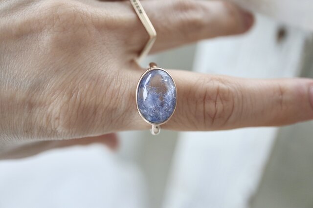 K10[深海庭園dumortierite in quartz]ring | iichi ハンドメイド・クラフト作品・手仕事品の通販