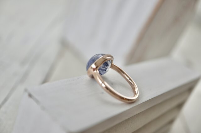 K10[深海庭園dumortierite in quartz]ring | iichi ハンドメイド・クラフト作品・手仕事品の通販