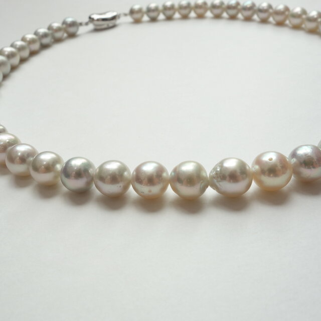 あこや真珠 グレーネックレス 8mm | iichi ハンドメイド・クラフト作品・手仕事品の通販