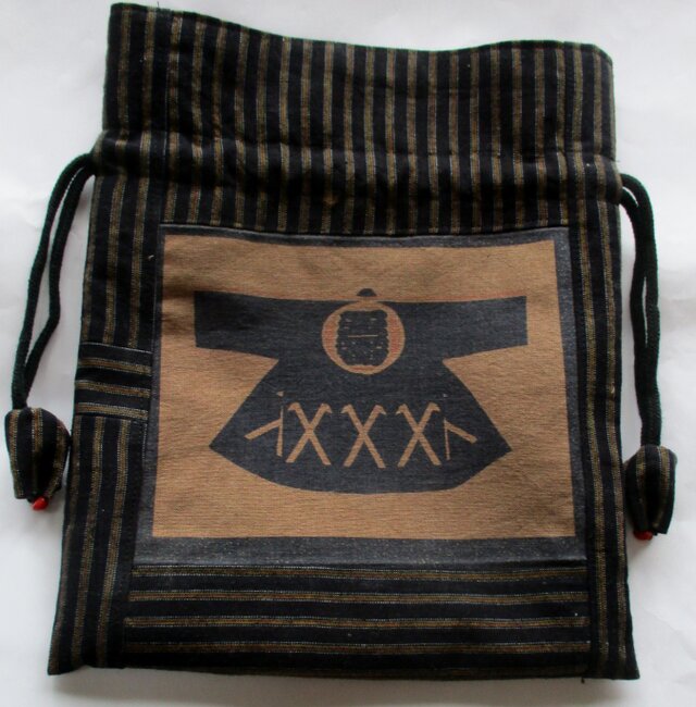 6883 柿渋染で作った巾着袋＃送料無料 | iichi ハンドメイド・クラフト作品・手仕事品の通販