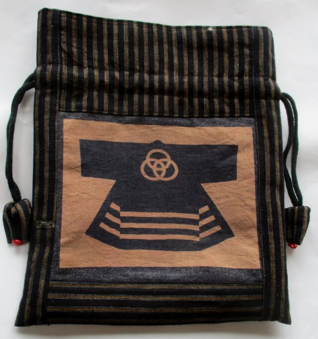 6883 柿渋染で作った巾着袋＃送料無料 | iichi ハンドメイド・クラフト作品・手仕事品の通販