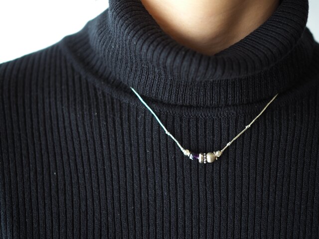 カレンシルバー アメジスト シルバーチョーカー silver925 | iichi ハンドメイド・クラフト作品・手仕事品の通販