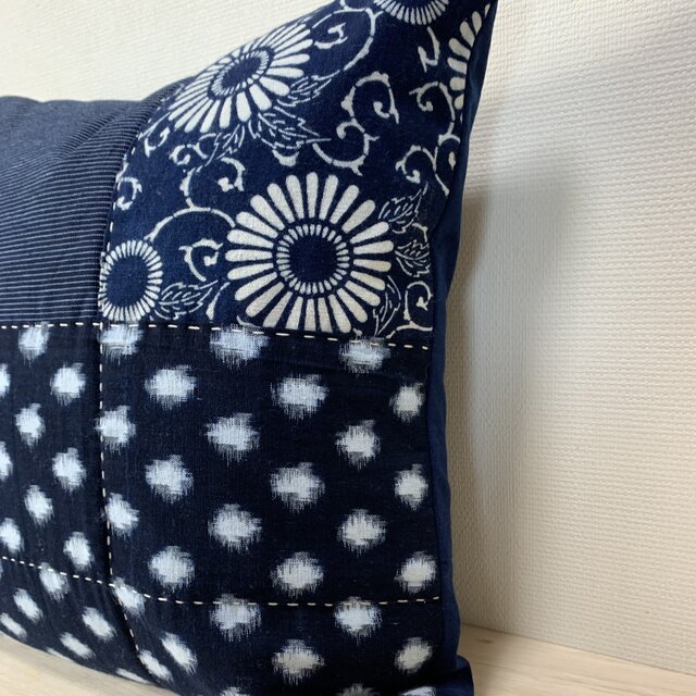 藍染古布のクッションカバー 45×45サイズ | iichi ハンドメイド・クラフト作品・手仕事品の通販