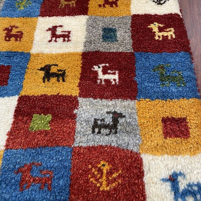 誕生祭】ペルシャ ギャッベ 玄関マット 88×60cm レッド 成E-5 | iichi ハンドメイド・クラフト作品・手仕事品の通販