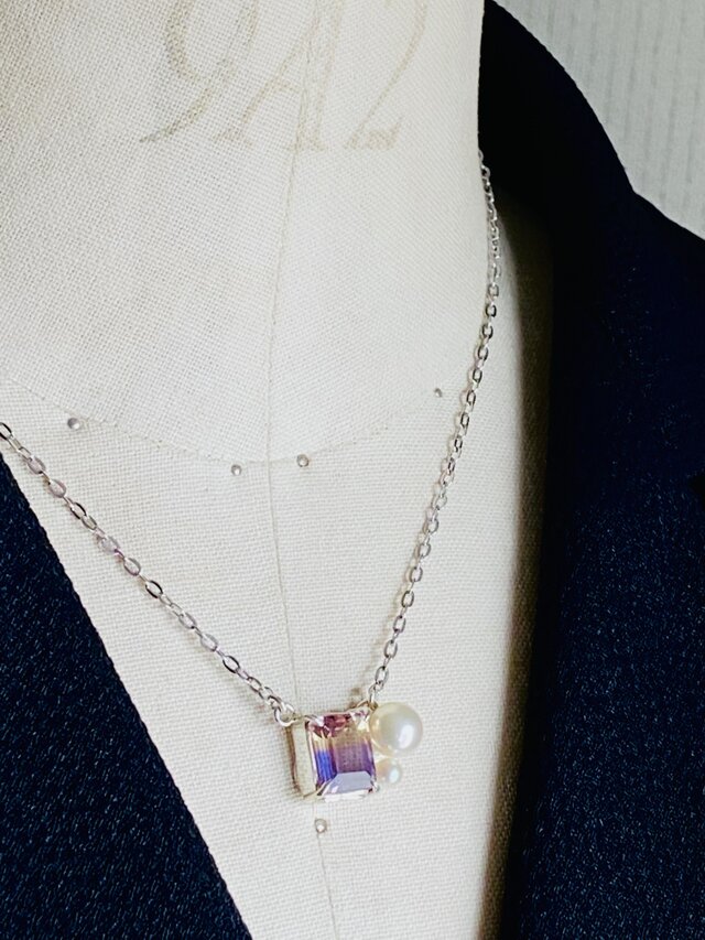 アメトリンとパールのネックレス | iichi ハンドメイド・クラフト作品・手仕事品の通販