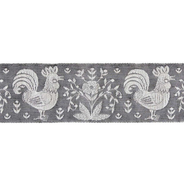 ドイツ Kafka ジャカードリボン50cm 鶏とフラワー グレー R-0737 鳥 にわとり | iichi ハンドメイド・クラフト作品・手仕事品の通販