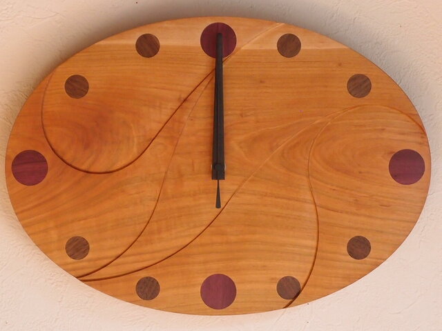 無垢の木の電波掛け時計 さくら 0022 | iichi ハンドメイド・クラフト作品・手仕事品の通販