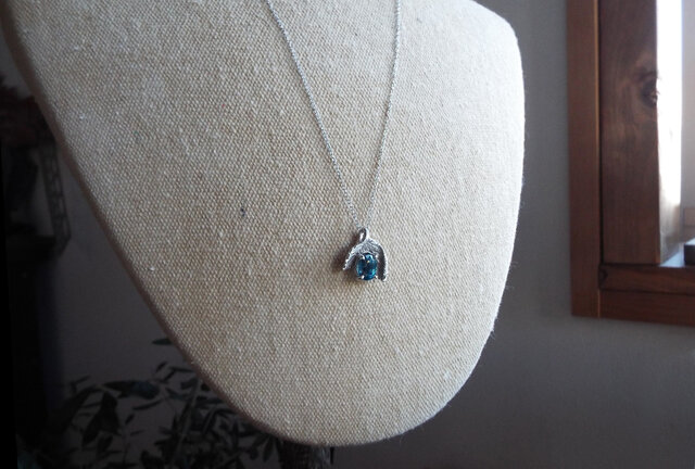 【一点物】ティールカイヤナイトのリーフネックレス | iichi ハンドメイド・クラフト作品・手仕事品の通販