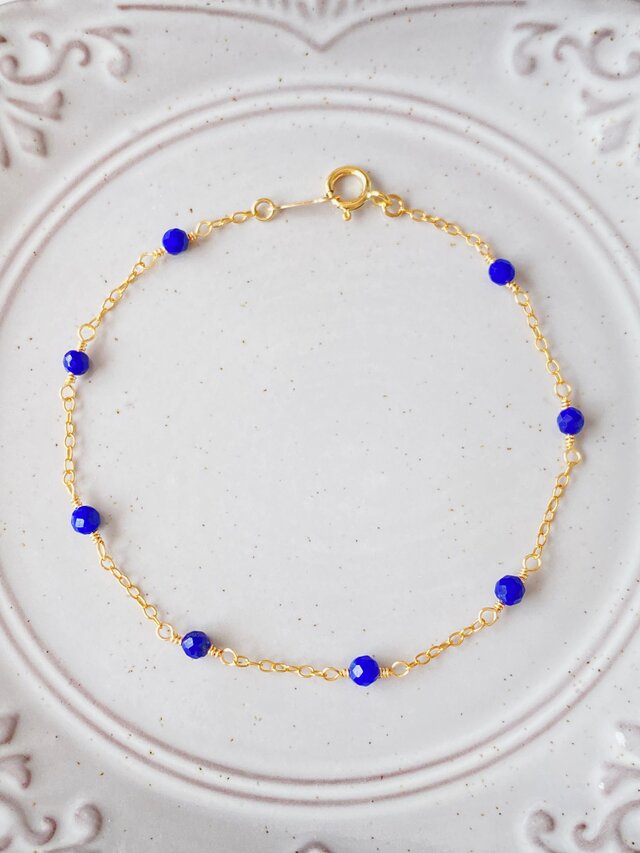 【再々販】14kgf « lapis lazuli » ラピスラズリのブレスレット ac/341 | iichi ハンドメイド・アンティーク・食品・ギフト・手作り