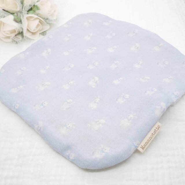8重ガーゼハンカチ♡Little rabbitブルー＊20×20センチ Fluffy gauze handkerchief | iichi ハンドメイド・クラフト作品・手仕事品の通販