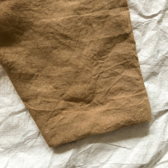 キッズ用110サイズ 柿渋染め リネン100% ゆったりズボン | iichi ハンドメイド・クラフト作品・手仕事品の通販