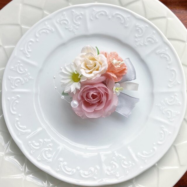 ママとリンク ローズと桜 春色の2wayコサージュ102.103 | iichi ハンドメイド・クラフト作品・手仕事品の通販