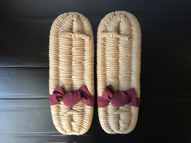 No.137【FLIP TEE FLOP】28cm 上質なJonoJonoを使った布ぞうり《THE SPORTY》ボルドー | iichi ハンドメイド・クラフト作品・手仕事品の通販