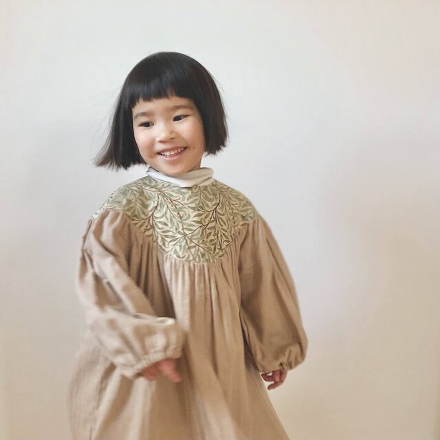 elder one piece ダブルガーゼラテ Morris Willow Bough SAGE [110cm] | iichi ハンドメイド・クラフト作品・手仕事品の通販