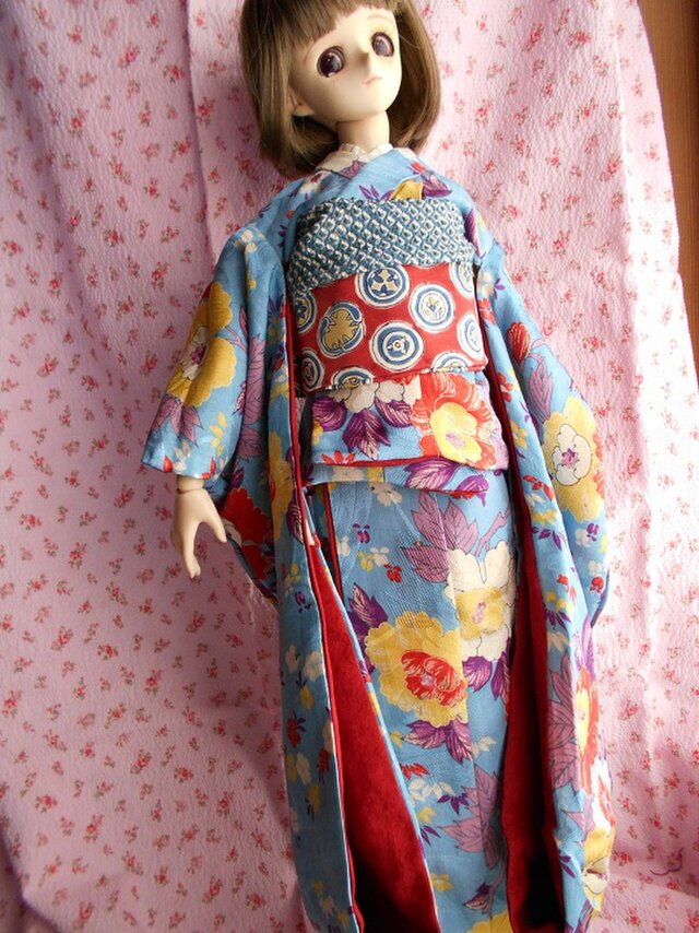 DD(M胸）・ノーマルSD 用 リバーシブル仕立ての振袖セット（エンジ・ブルー） | iichi ハンドメイド・クラフト作品・手仕事品の通販