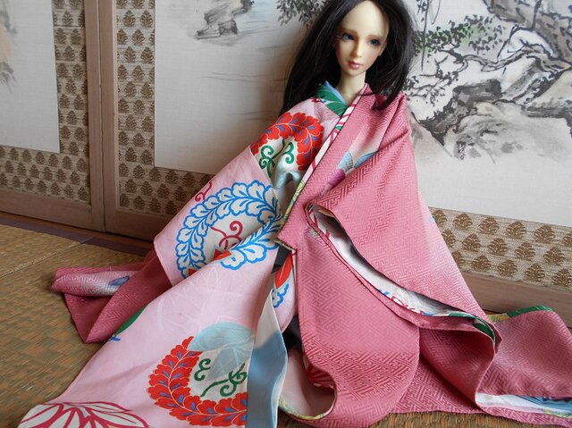 SD13タイプ用 創作打掛 （ピンク系） | iichi ハンドメイド・クラフト作品・手仕事品の通販