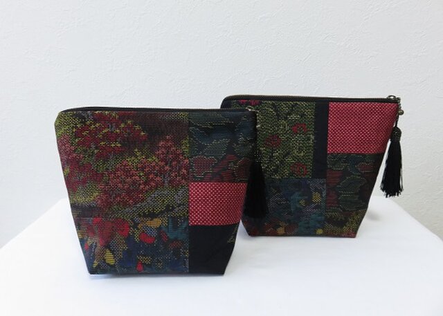 ＊アンティーク着物＊泥大島紬のポーチ・J | iichi ハンドメイド・クラフト作品・手仕事品の通販