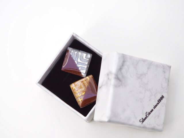 *gift box付き*chocolateピアスD | iichi ハンドメイド・クラフト作品・手仕事品の通販