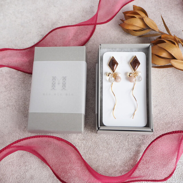 七宝焼 Chocolate spiralピアス | iichi ハンドメイド・クラフト作品・手仕事品の通販