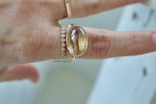 K10[ルチルの実]gold rutile quartz ring | iichi ハンドメイド・クラフト作品・手仕事品の通販