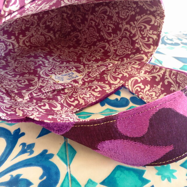 ベロアのミニトートバッグ＊風紋no12 | iichi ハンドメイド・クラフト作品・手仕事品の通販