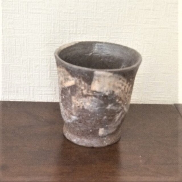 N-201 黒刷毛目フリーカップ | iichi ハンドメイド・クラフト作品・手仕事品の通販