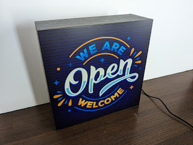OPEN オープン 開店 営業中 ポップアート いらっしゃいませ サイン ランプ 店舗 看板 置物 雑貨 ライトBOX | iichi ハンドメイド・クラフト作品・手仕事品の通販
