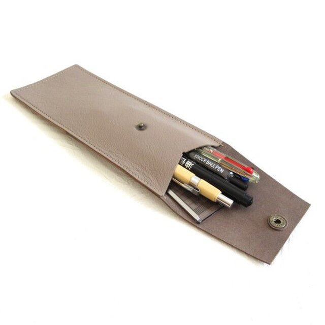 ゴートスキン・フラットペンケース・ベージュ・シュリンク・0106 | iichi ハンドメイド・クラフト作品・手仕事品の通販