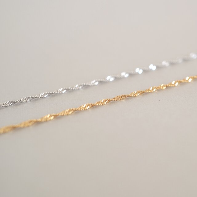 〔Silver925〕WツイストネックレスGD(7W-N043) | iichi ハンドメイド・クラフト作品・手仕事品の通販