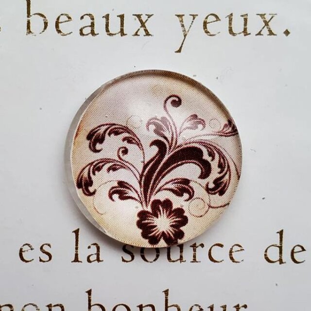 アラベスク模様(2) ガラスカボション 25mm アンティーク調 ハンドメイド | iichi ハンドメイド・クラフト作品・手仕事品の通販