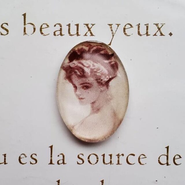 アラべスク模様(17) ガラスカボション 25mm アンティーク調 ハンドメイド | iichi ハンドメイド・クラフト作品・手仕事品の通販