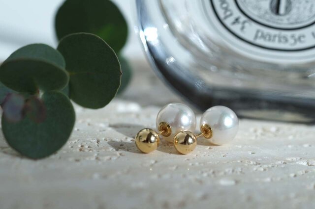 【送料無料】K18 ball 5mm アコヤキャッチ 3way ピアス ペア | iichi 日々の暮らしを心地よくするハンドメイドやアンティークのマーケットプレイス