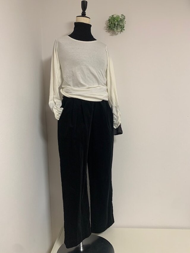 大人かわいい 細コーデュロイパンツ パンツ丈96cm 綿100％ | iichi ハンドメイド・クラフト作品・手仕事品の通販