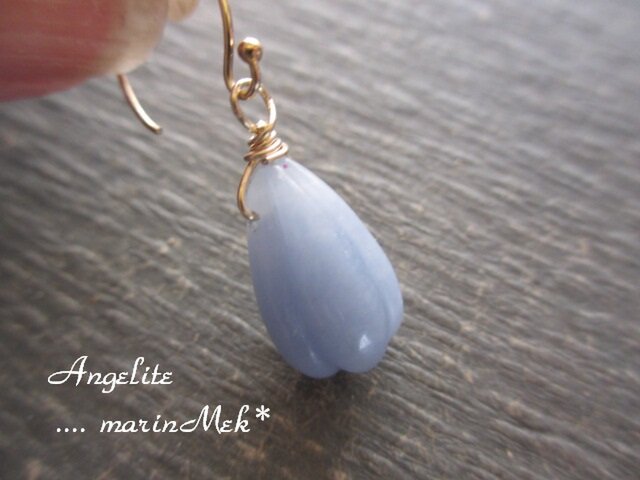 【marinMek*】14kgf エンジェライトのピアス | iichi ハンドメイド・クラフト作品・手仕事品の通販