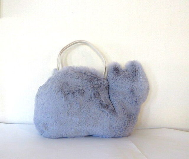 ロシアンブルーのネコバッグ＊ライトグレー | iichi ハンドメイド・クラフト作品・手仕事品の通販