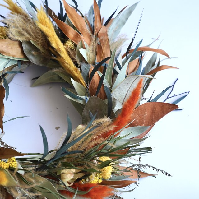 グラビアオレンジリース large | iichi ハンドメイド・クラフト作品・手仕事品の通販