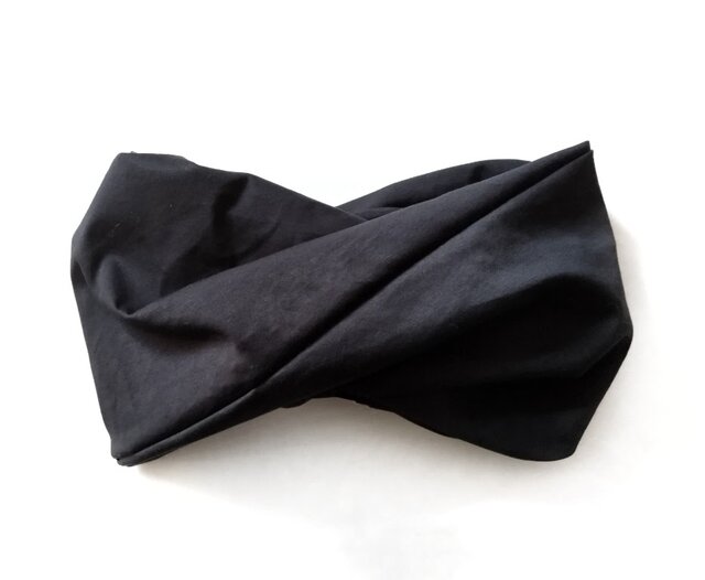 ターバンなヘアバンド 黒ストレッチワイド 送料無料 | iichi ハンドメイド・クラフト作品・手仕事品の通販