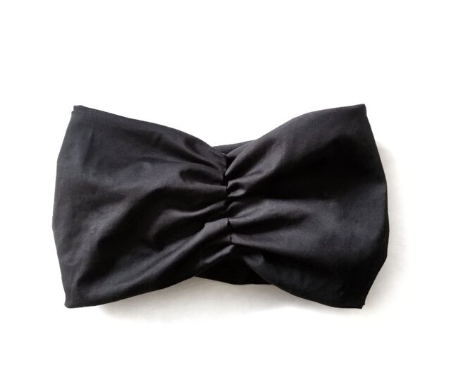 ターバンなヘアバンド 黒ストレッチワイド 送料無料 | iichi ハンドメイド・クラフト作品・手仕事品の通販